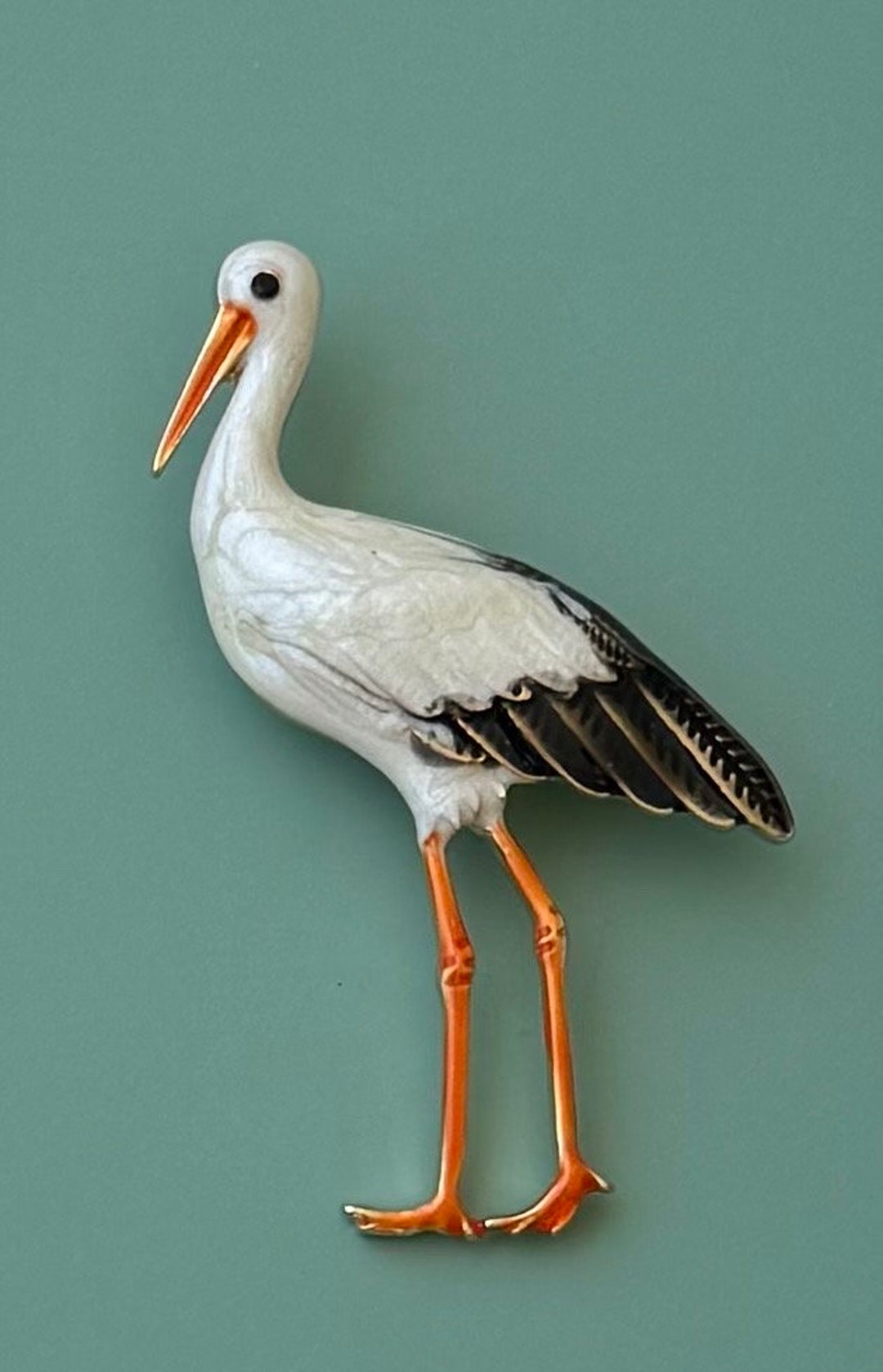 Vintage Style Stork Bird Brooch & Pendant - Etsy