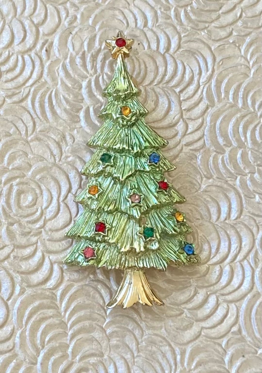 Adorable Christmas Tree Signed BJ Vintage Brooch - Etsy
