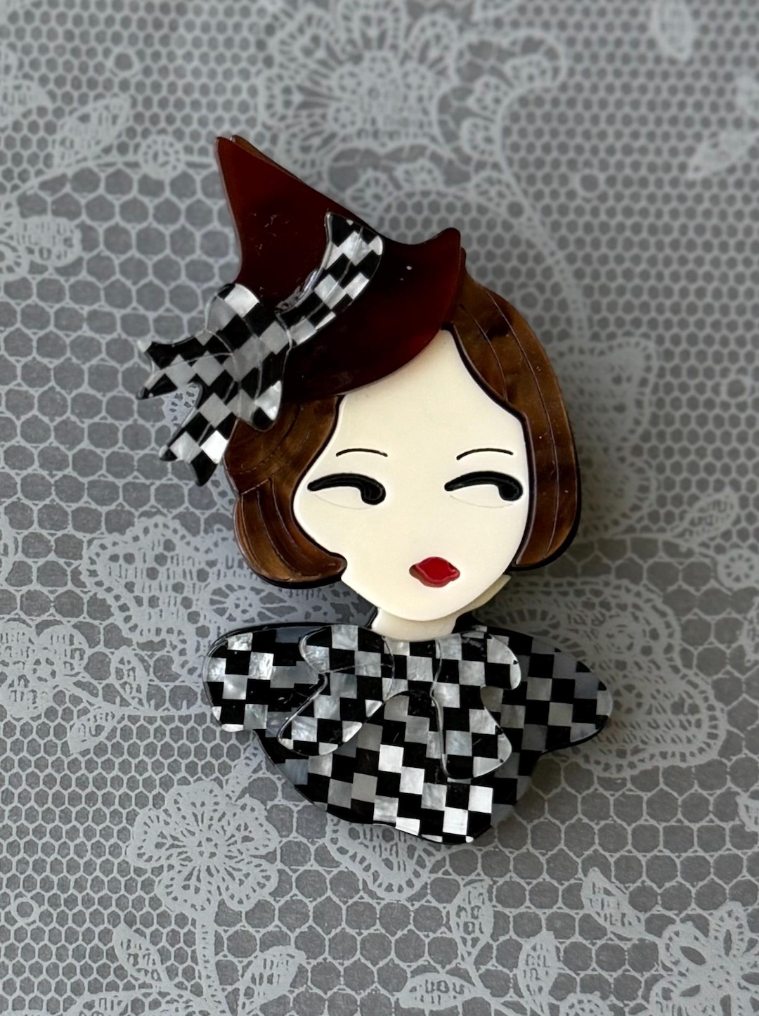 Unique Witch Brooch in Acrylic - Etsy