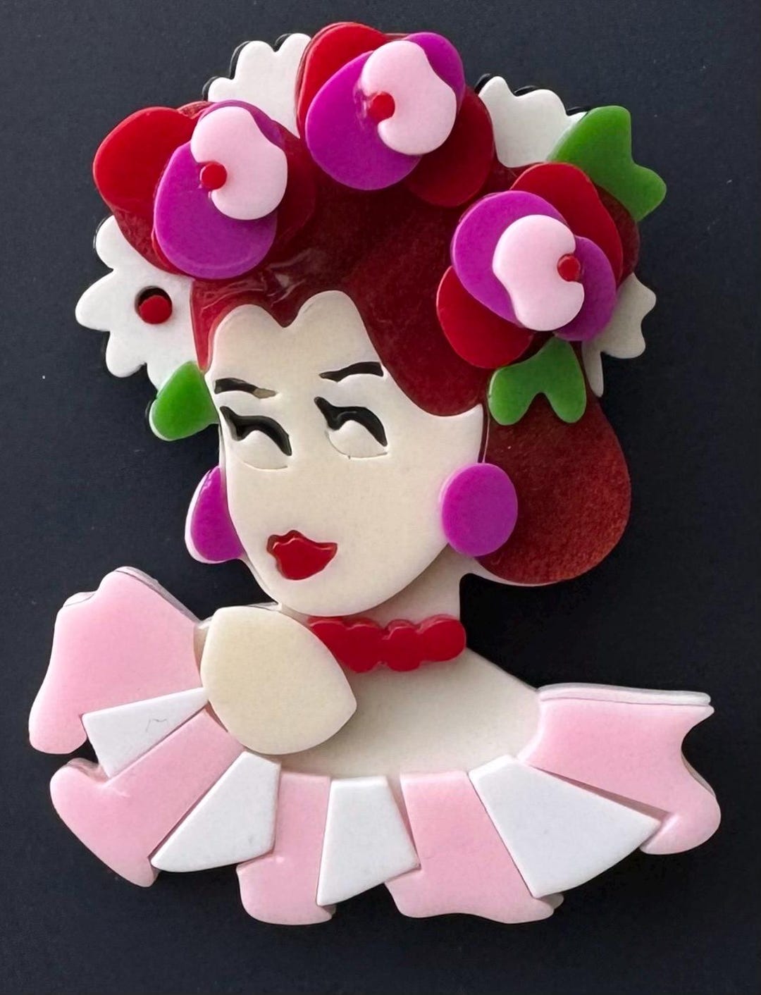 Unique Lady Face Vintage Style Brooch - Etsy