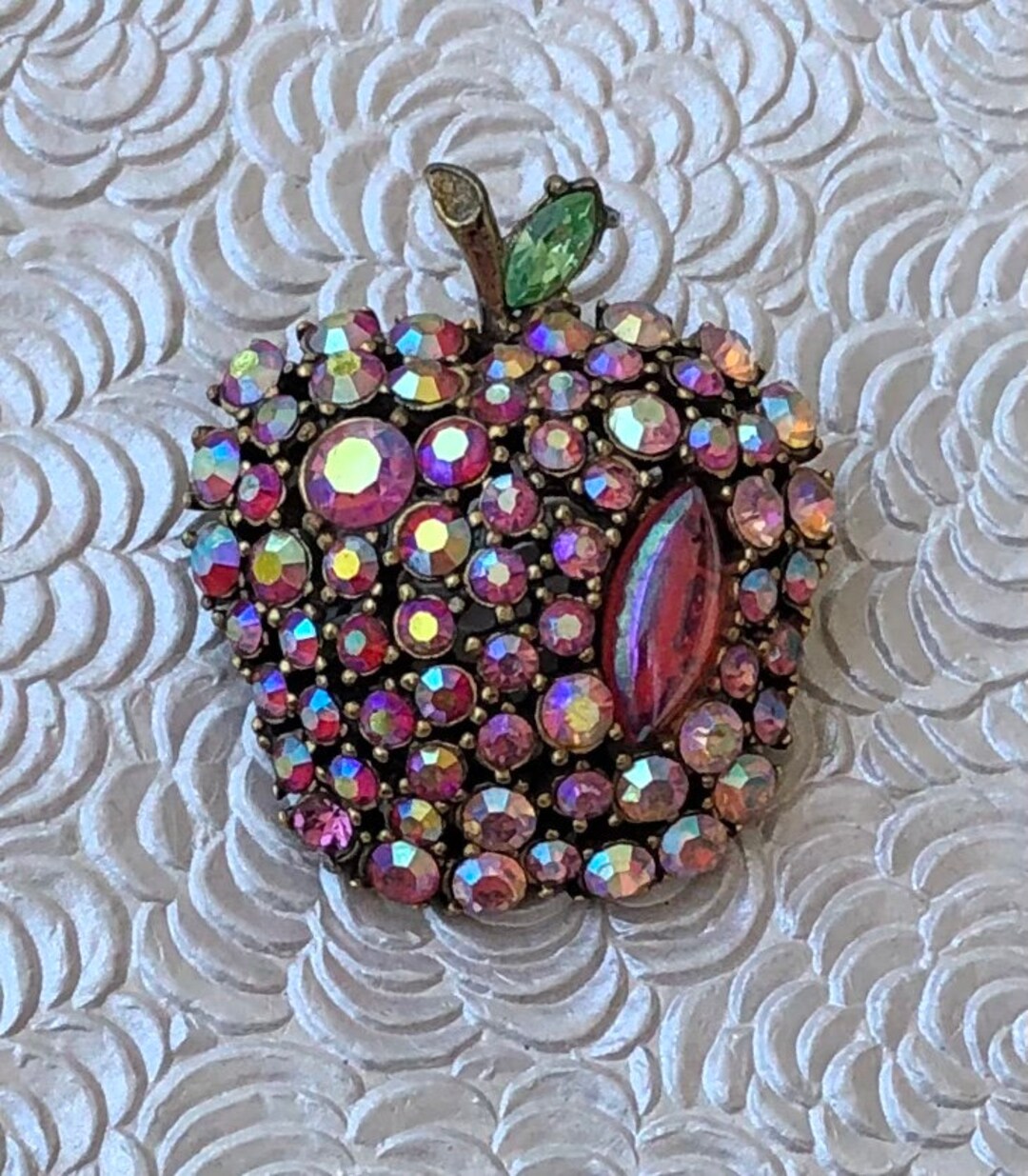 Unique Vintage Signed Art Apple Brooch - Etsy