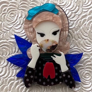 Unique Lady Face Large Vintage Style Brooch - Etsy