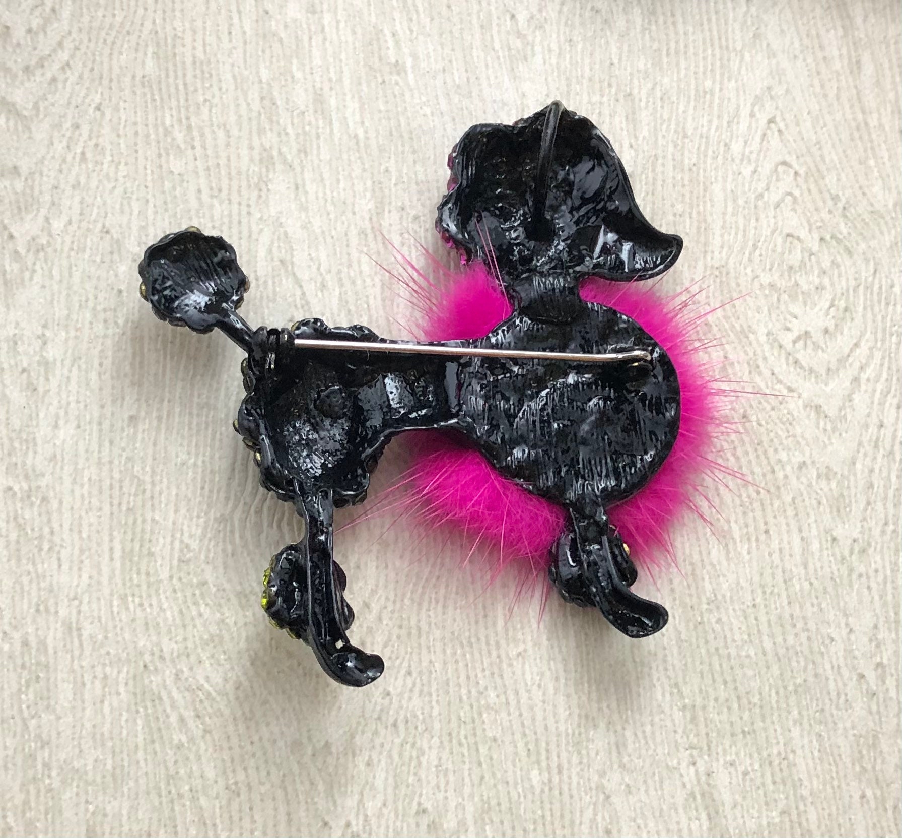 Adorable Large Crystal Poodle Brooch - Etsy