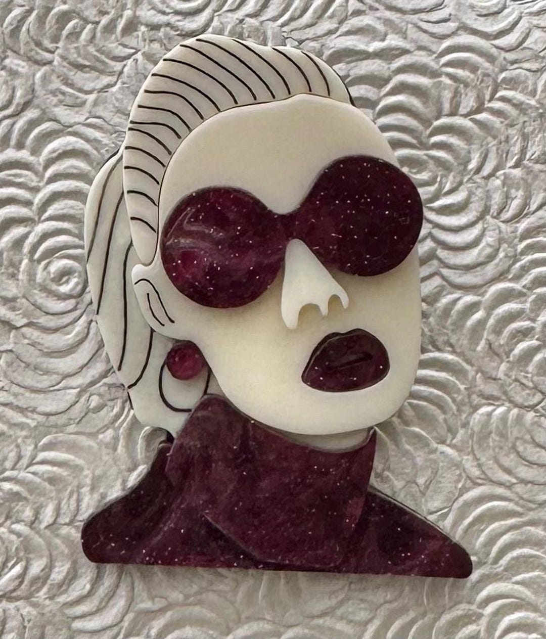 Unique Lady Face Vintage Style Acrylic Brooch - Etsy