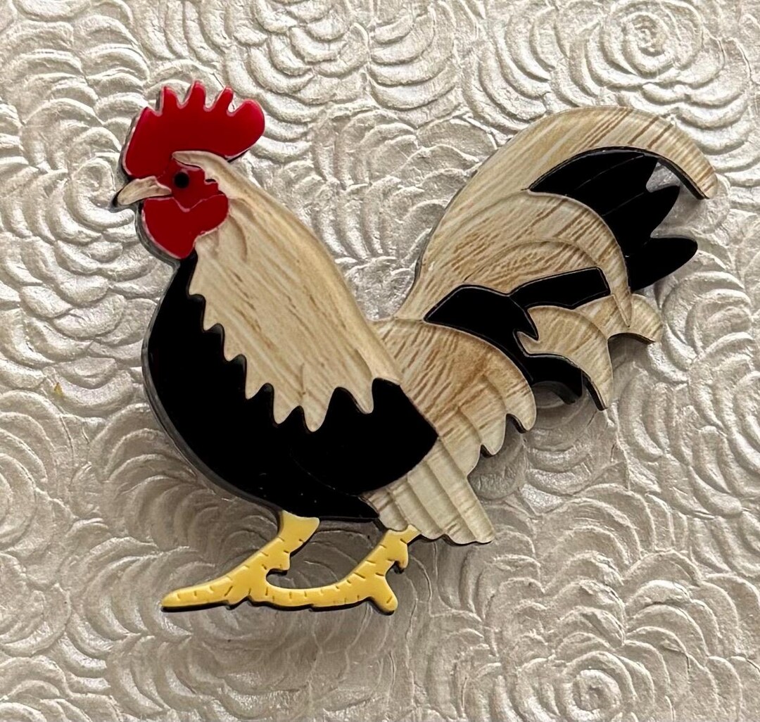 Unique Large Rooster Brooch - Etsy