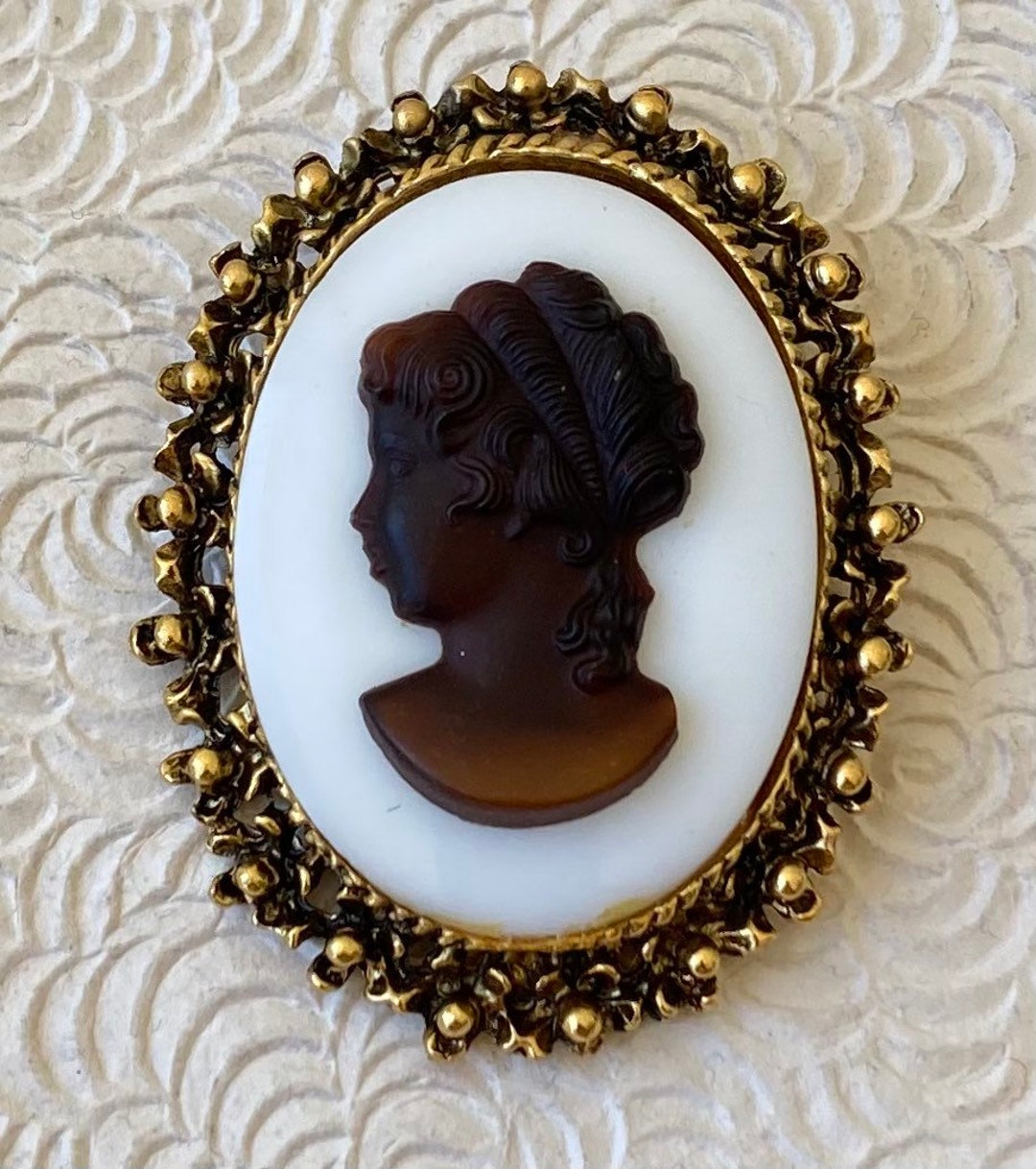 Unique Vintage Lady Cameo Brooch & Pendant - Etsy