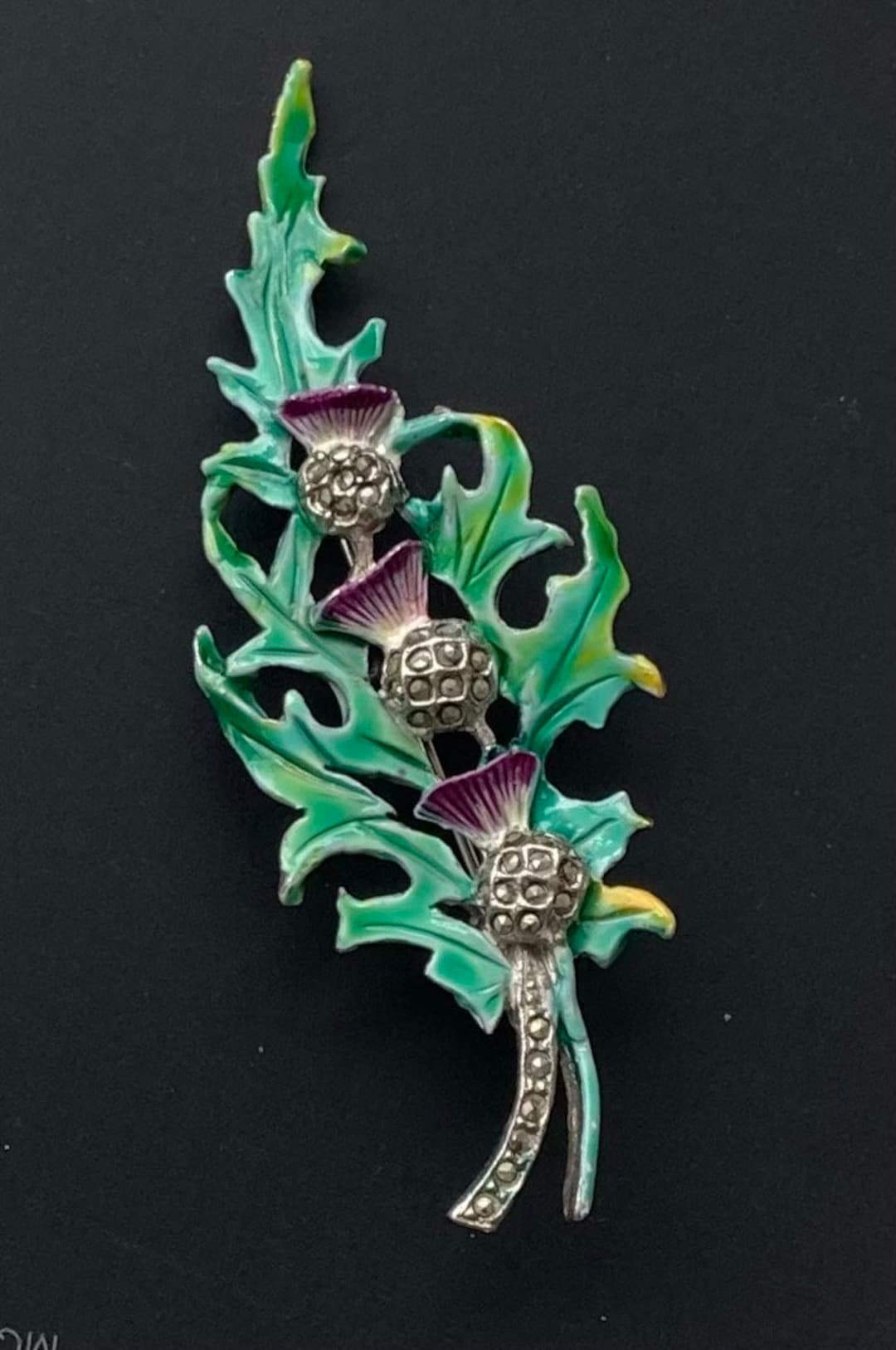 Vintage Scottish Thistle Brooch - Etsy