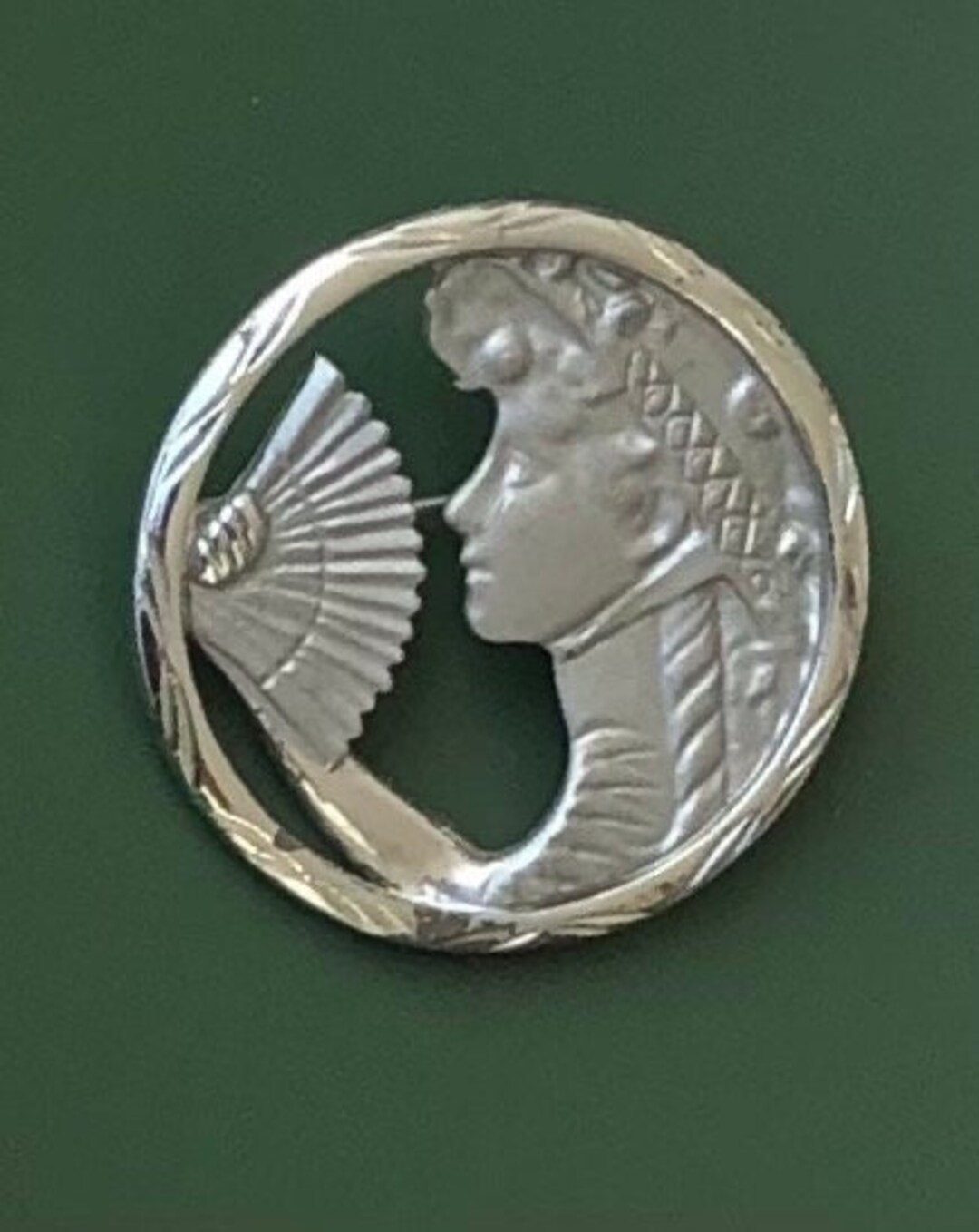 Vintage Lady Holding Hand Fan Brooch - Etsy