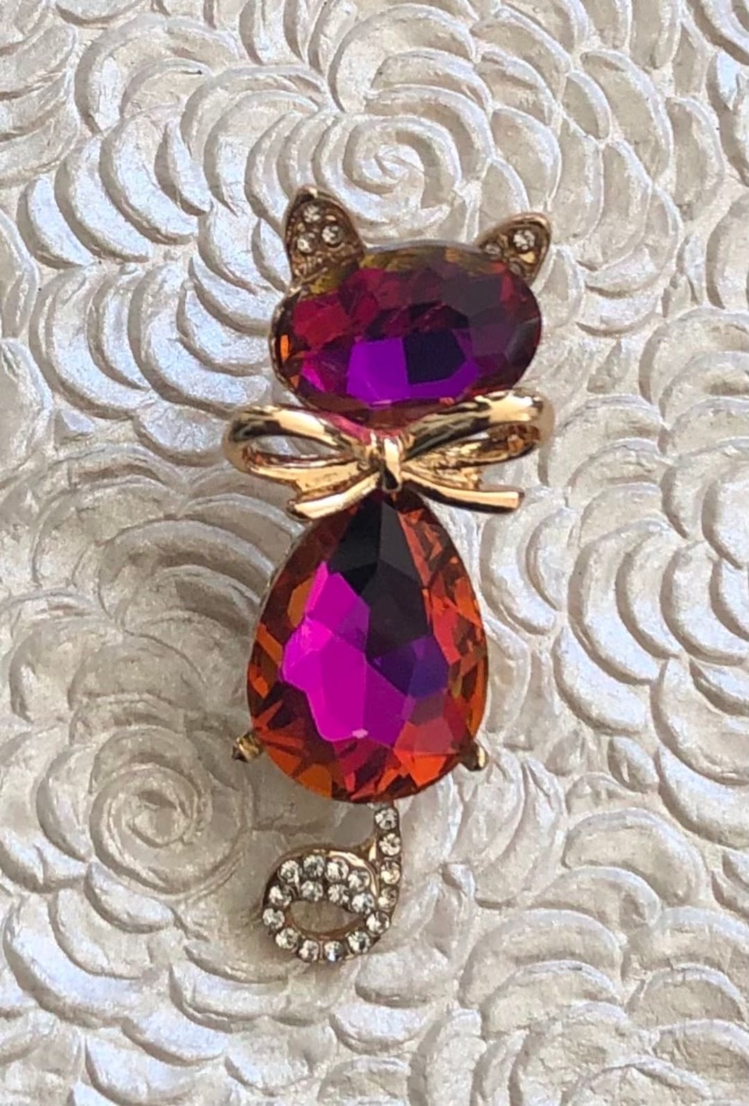 Vintage Style Artistic Four Cats Brooch - Etsy