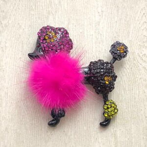 Adorable Large Crystal Poodle Brooch - Etsy