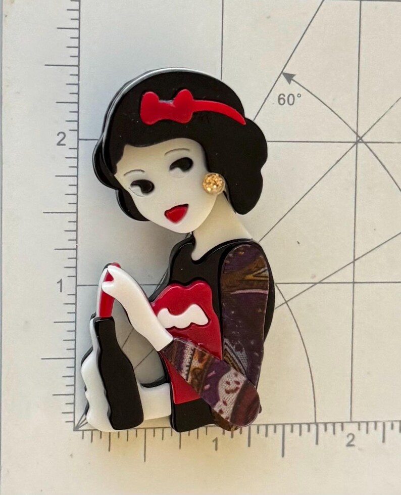 Unique Lady Vintage Style Acrylic Brooch - Etsy