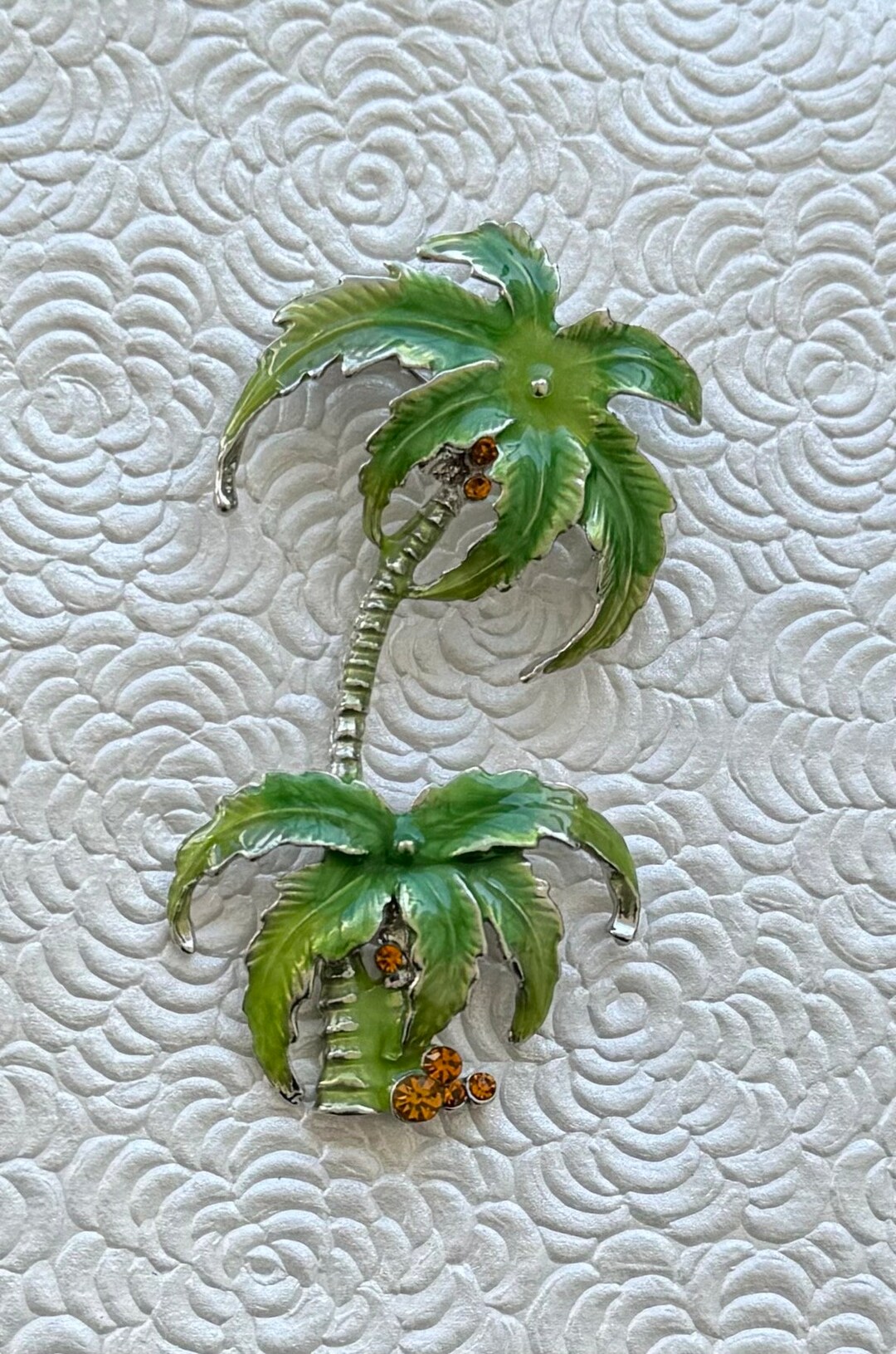 Vintage Style Large Coconut Palm Tree Brooch - Etsy