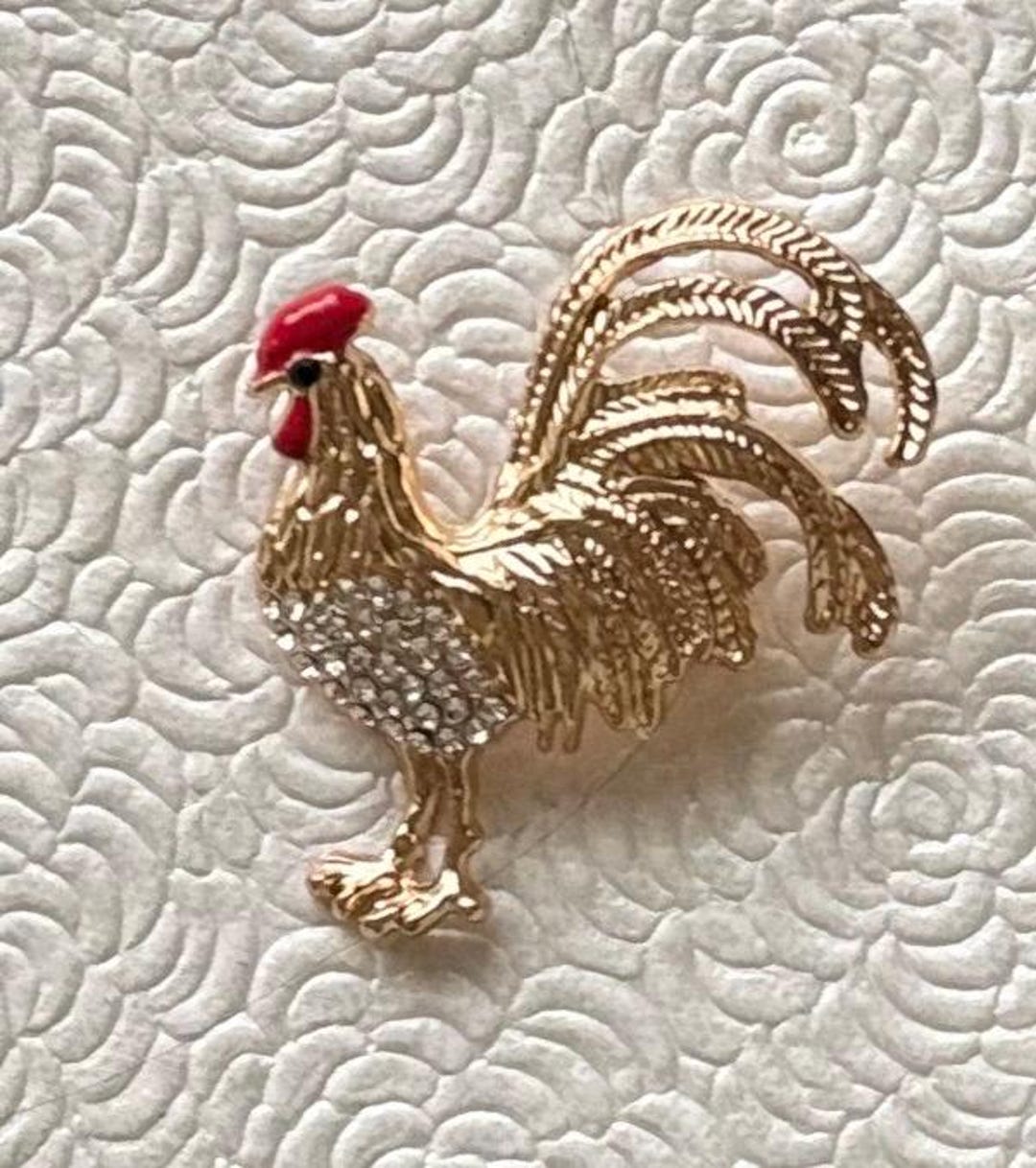 Unique Vintage Style Rooster Brooch - Etsy