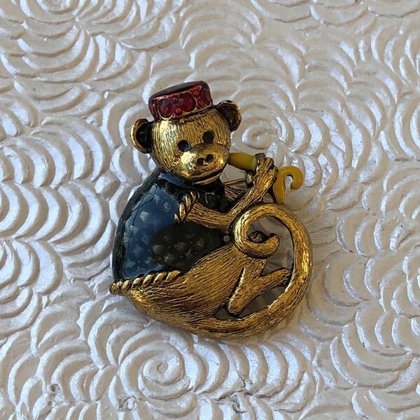 Monkey Brooch - Etsy