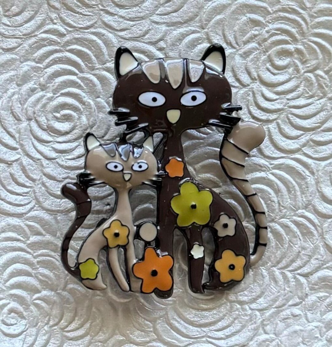 Adorable Vintage Style Two Cats Brooch & Pendant - Etsy