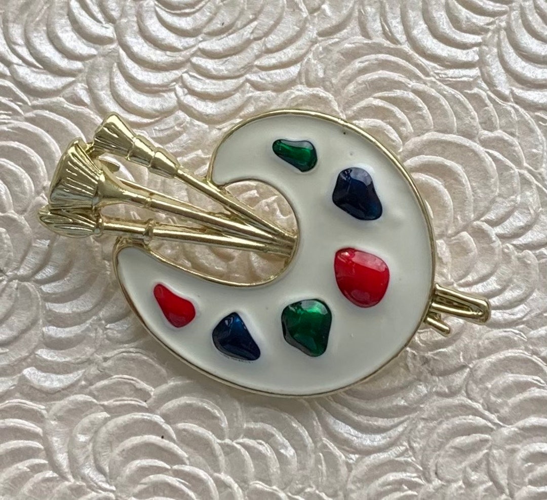 Vintage Style Artist Palette Brooch - Etsy UK