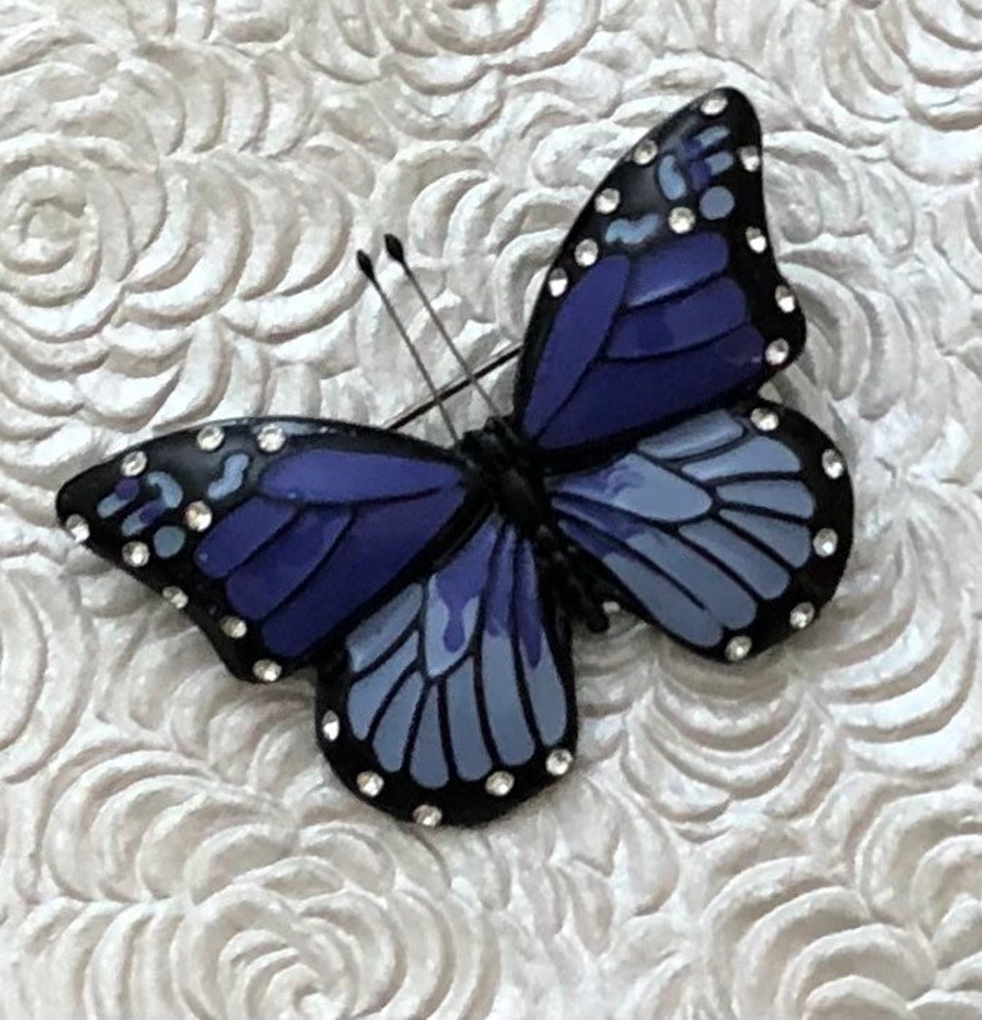 Unique Monarch Blue Butterfly Vintage Style Brooch - Etsy