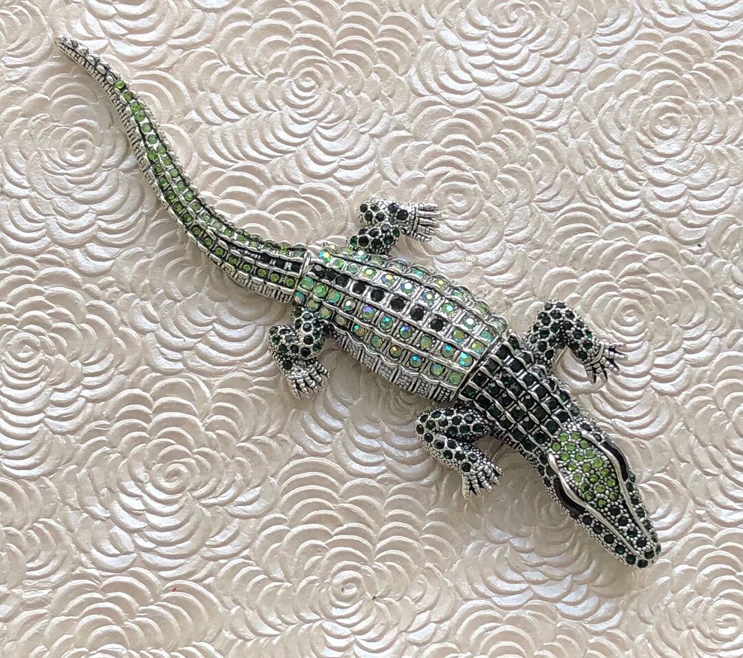 Unique Vintage Style Large Alligator With Movable Body Brooch - Etsy