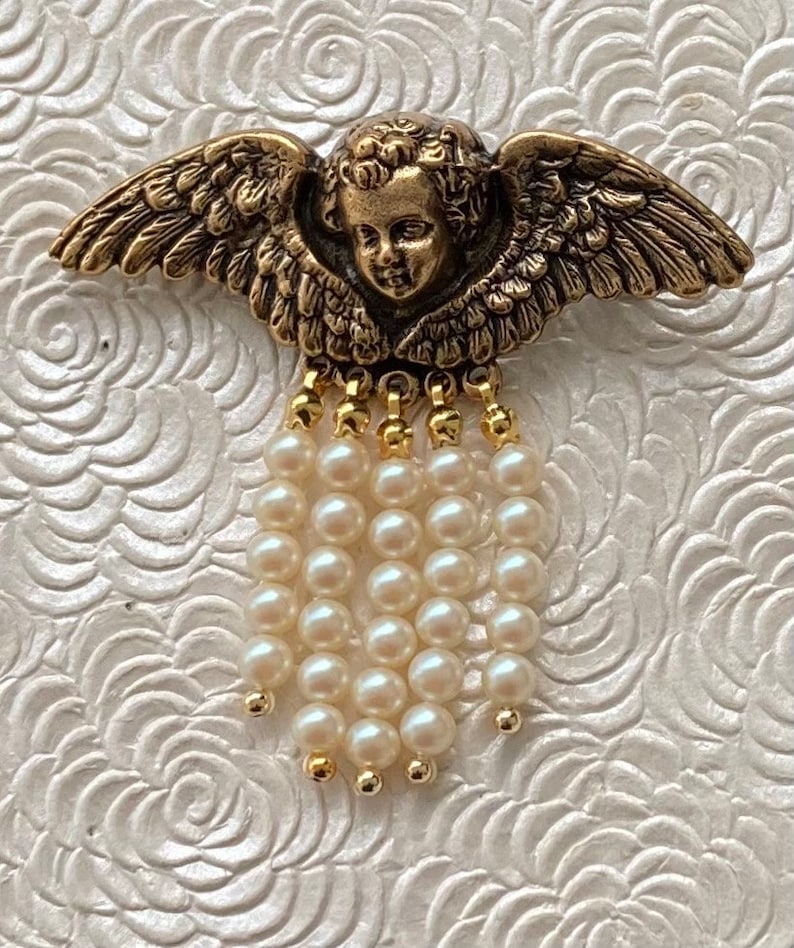 Adorable Vintage Angel Brooch - Etsy