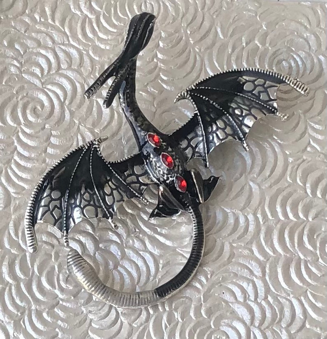 Unique Vintage Style Large Dragon Brooch - Etsy