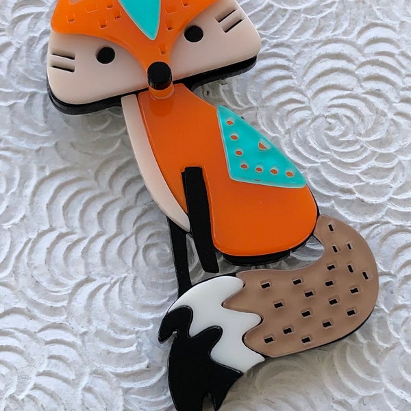 Fox Brooch - Etsy
