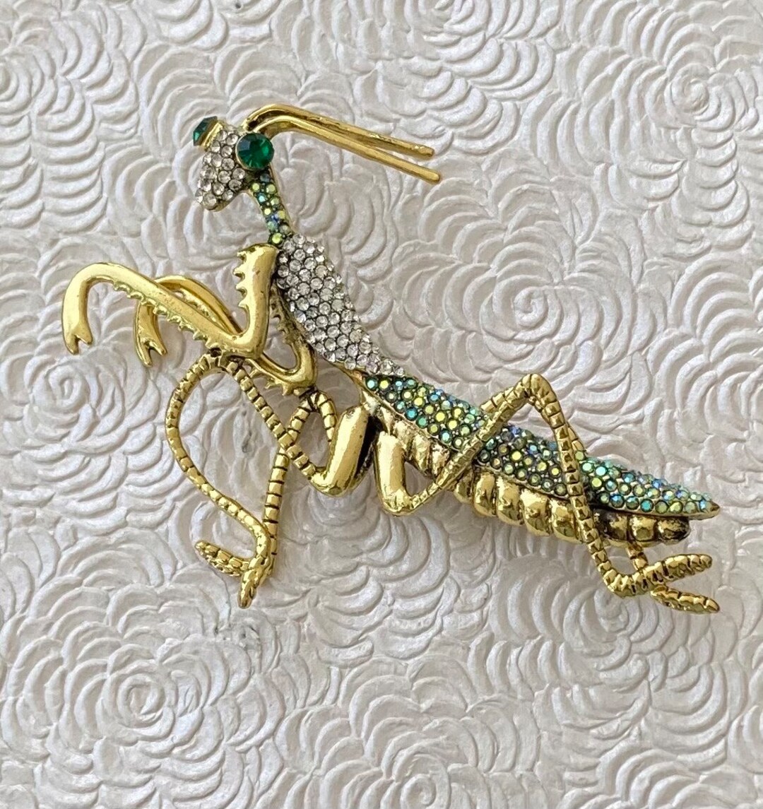 Unique Vintage Style Oversized Mantis Brooch - Etsy