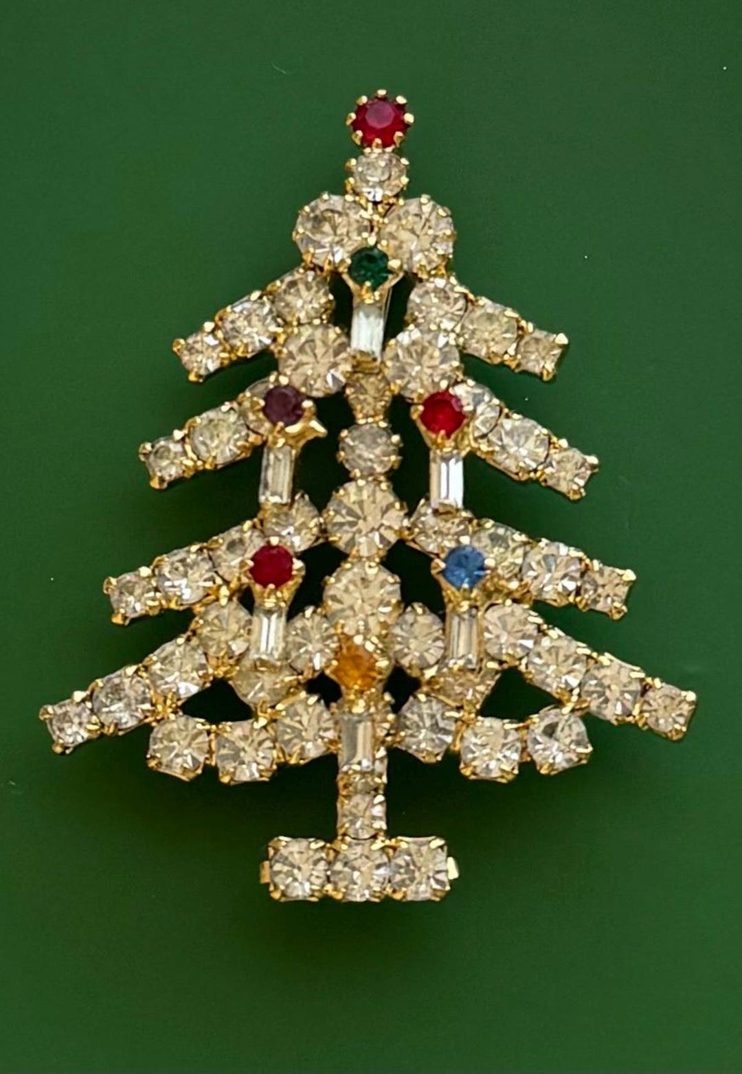 Adorable Christmas Tree Prong Set Vintage Brooch - Etsy