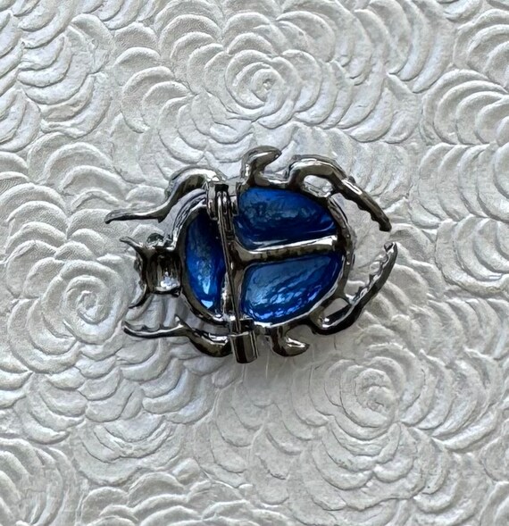 Unique insect beetle large vintage style brooch - Gem
