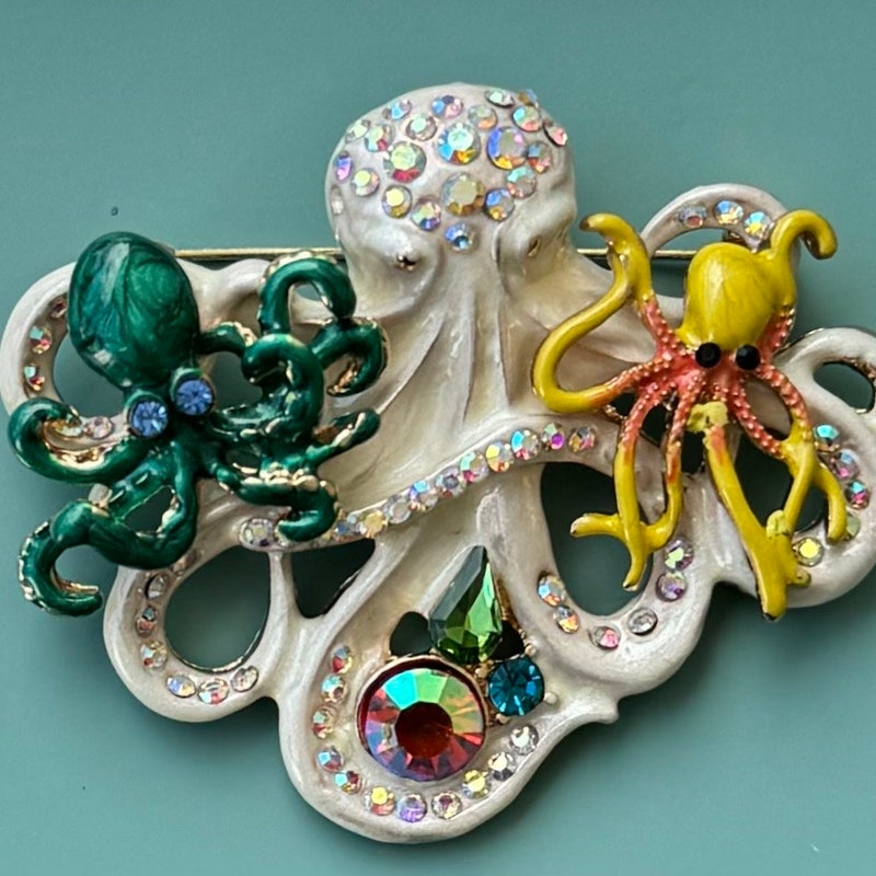 Octopus Brooch - Etsy