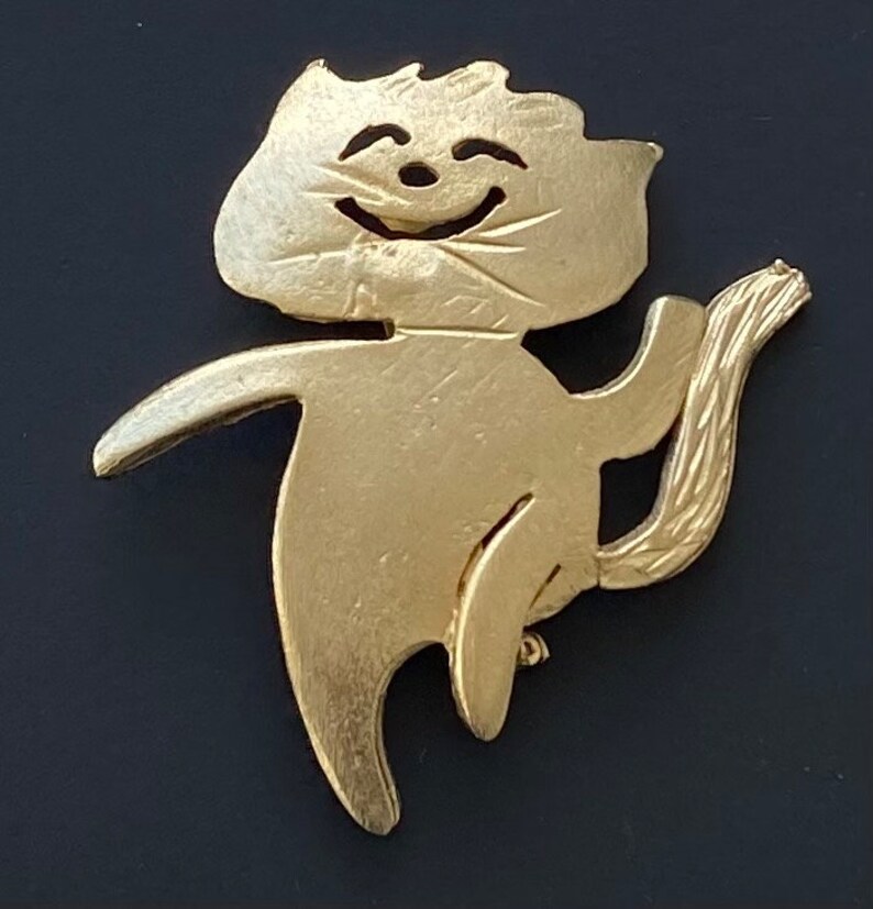 Adorable Vintage Cat Signed Ultra Craft Brooch - Etsy