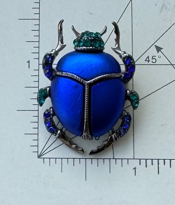 Unique insect beetle large vintage style brooch - Gem