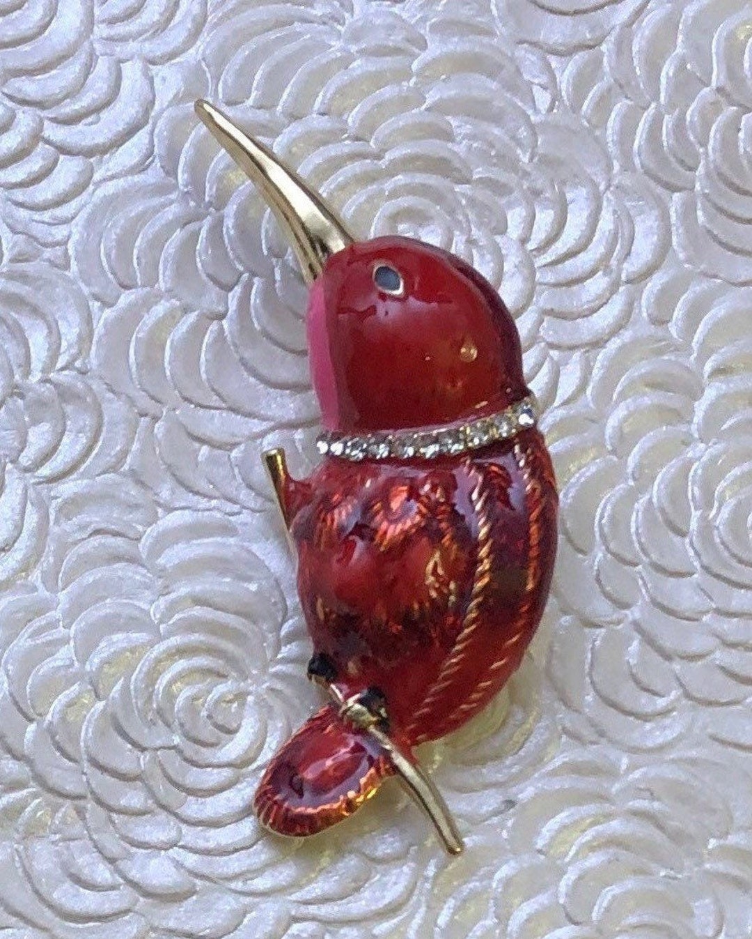Unique Vintage Style Bird Brooch - Etsy