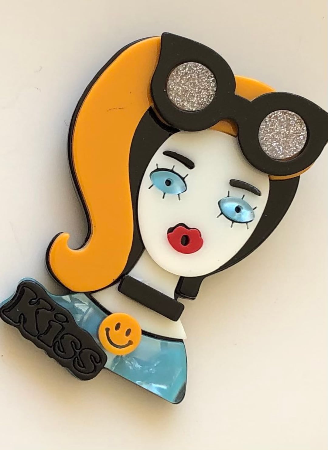 Unique Lady Face Vintage Style Brooch - Etsy
