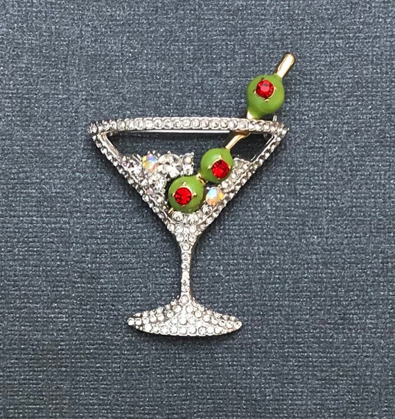 Martini glass brooch Gem