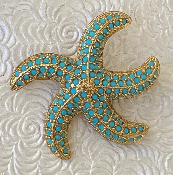 Vintage starfish brooch - Gem