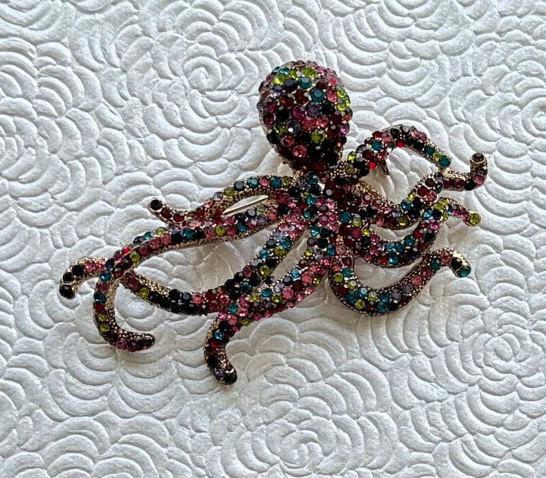 Unique Vintage Style Octopus Brooch - Etsy