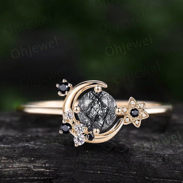 Moon Engagement Ring - Etsy