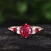 Hexagon Cut Red Ruby Ring Gold Silver for Women Vintage Unique Ruby ...