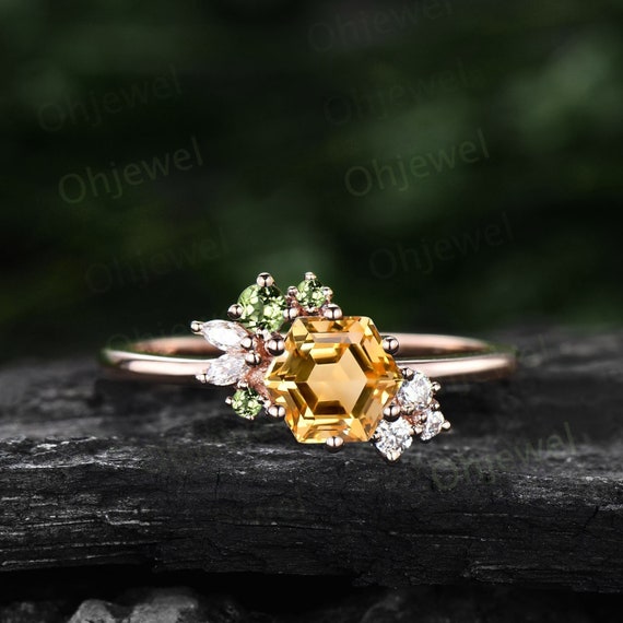 Yellow topaz rose gold ring store
