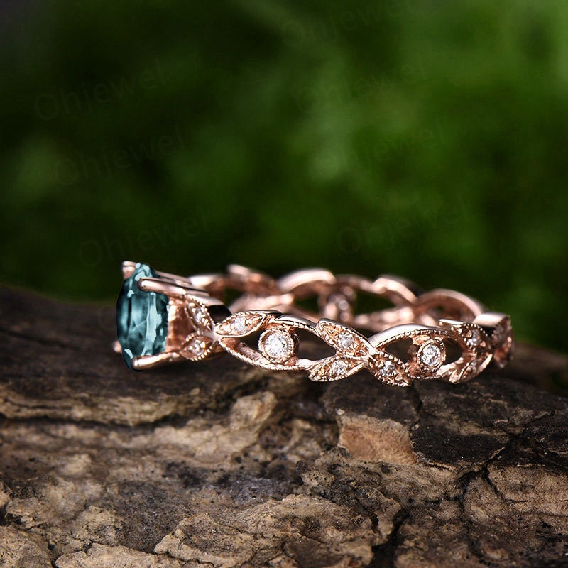 1ct color change alexandrite engagement ring flower | Etsy