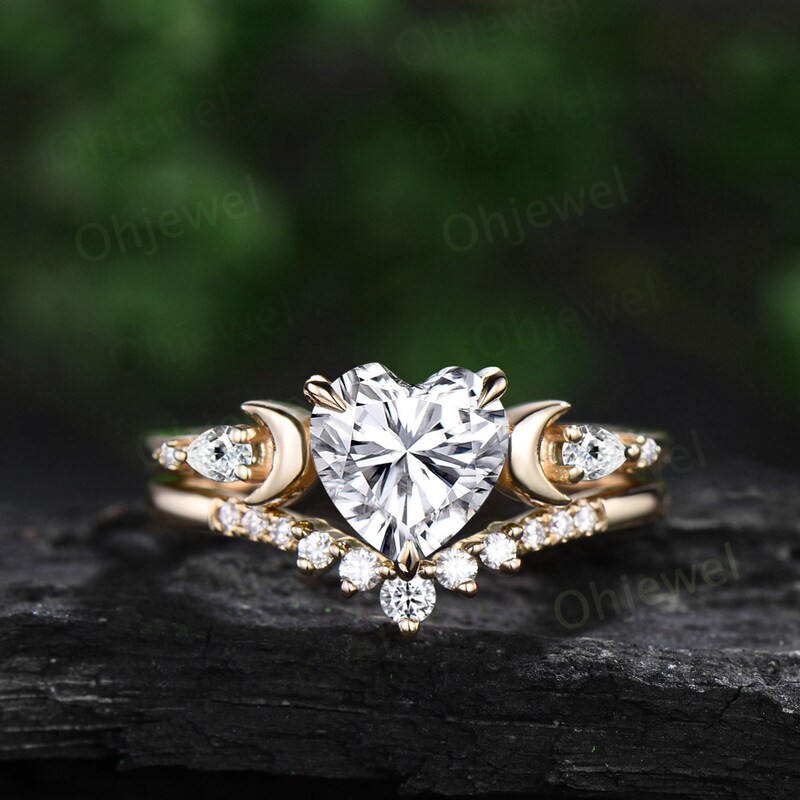 Heart Wedding Rings - Etsy