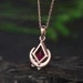 Kite Cut Red Ruby Necklace Solid 14k Rose Gold Unique Moon Necklace ...
