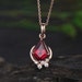 Kite Cut Red Ruby Necklace Solid 14k Rose Gold Unique Moon Necklace ...