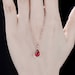 Kite Cut Red Ruby Necklace Solid 14k Rose Gold Unique Moon Necklace ...