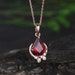 Kite Cut Red Ruby Necklace Solid 14k Rose Gold Unique Moon Necklace ...