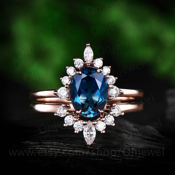 Blue Engagement Ring - Etsy