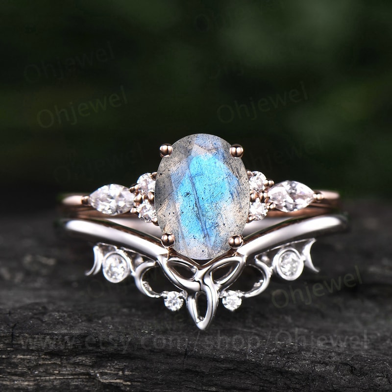 Labradorite Engagement Ring - Etsy