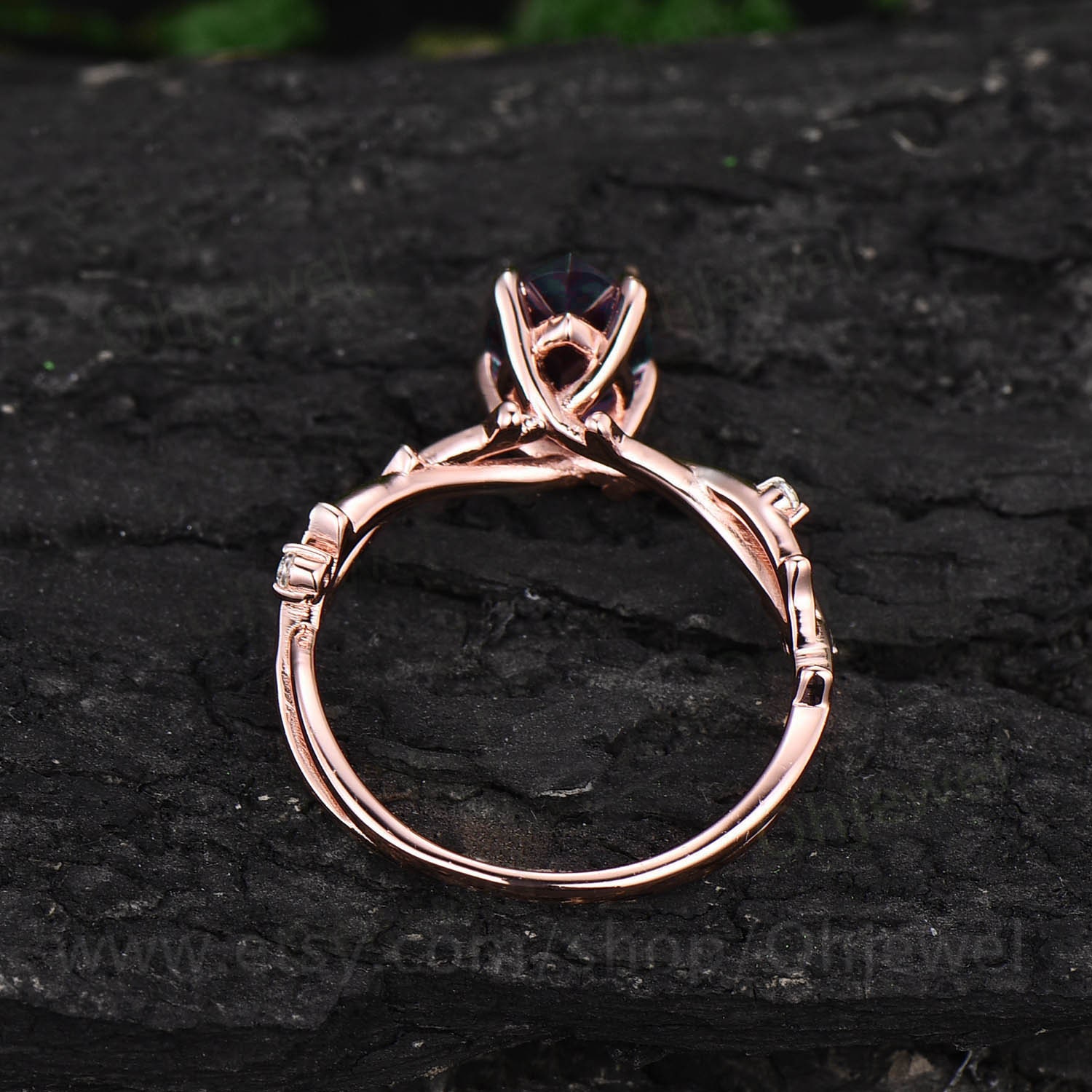 Vintage Pear Shaped Alexandrite Engagement Ring Leaf Art Deco - Etsy