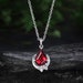 Kite Cut Red Ruby Necklace Solid 14k Rose Gold Unique Moon Necklace ...