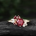 Hexagon Cut Red Ruby Ring Gold Silver for Women Vintage Unique - Etsy
